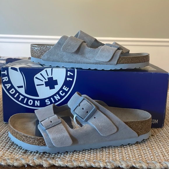 Birkenstock | Shoes | Birkenstock Arizona Suede Stone Coin | Poshmark